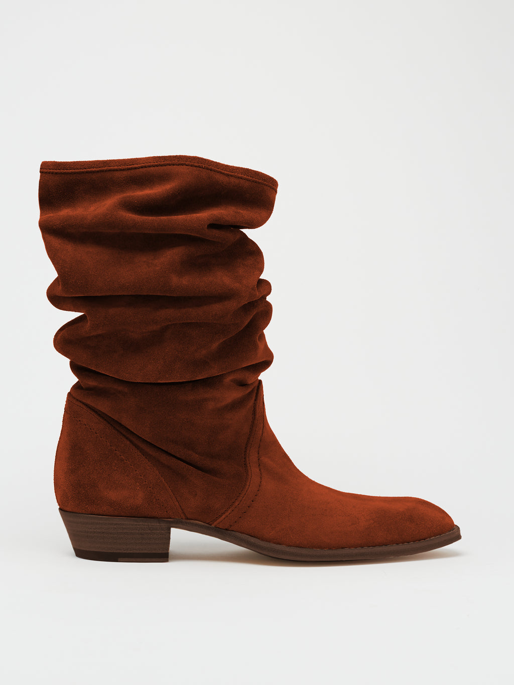 KEITH ROLL DOWN BOOT IN RUST SUEDE - Woman