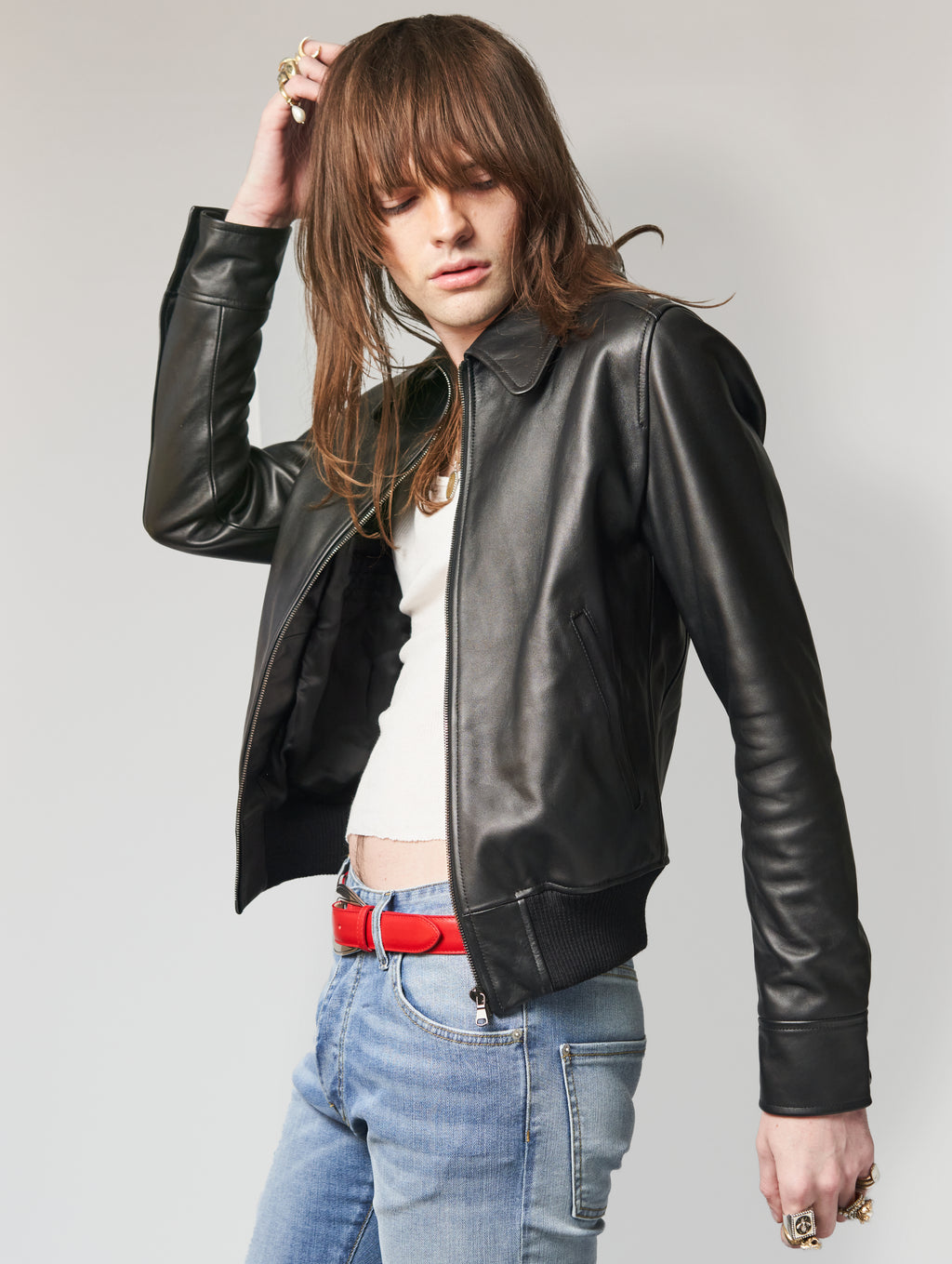 MARCOS LEATHER JACKET IN BLACK CALFSKIN - Man